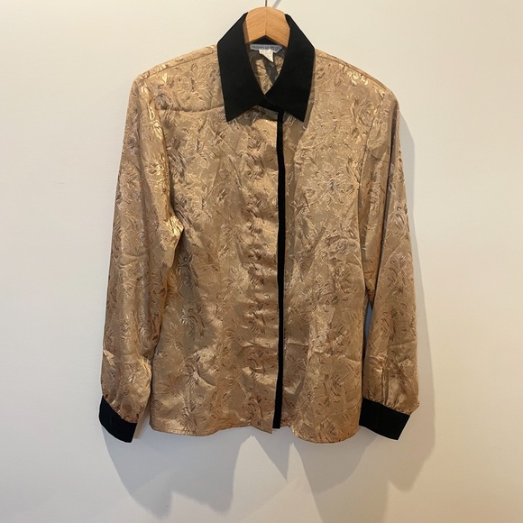 Susan Hutton | Tops | Vintage 9s Susan Hutton Bronze Jacquard Rose ...